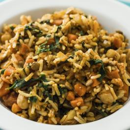 Riz Pilaf poireaux, pois chiches et raisins | Mes Recettes